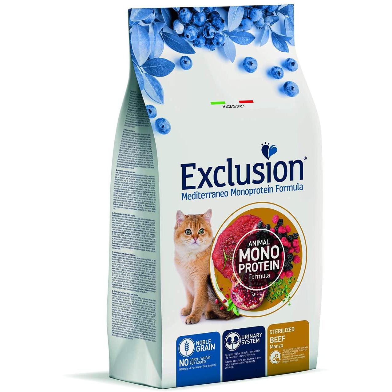 Exclusion Mediterraneo Noble Grain Sterilizzati Manzo - 1,5kg – Amici e Natura iTALIA